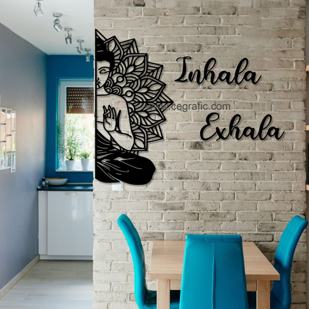 Mitad silueta mandala Inhala – exhala. – CeGrafic