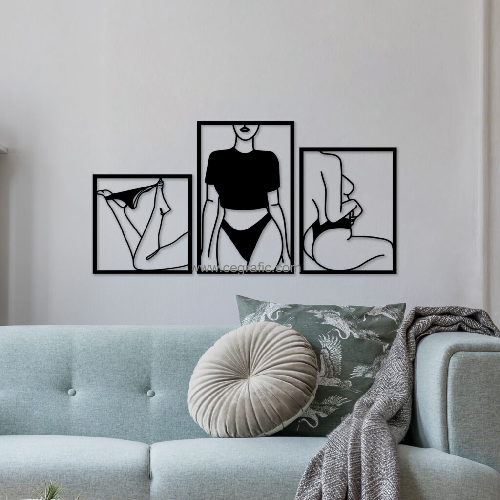 Set 3 cuadros Siluetas mujer – CeGrafic