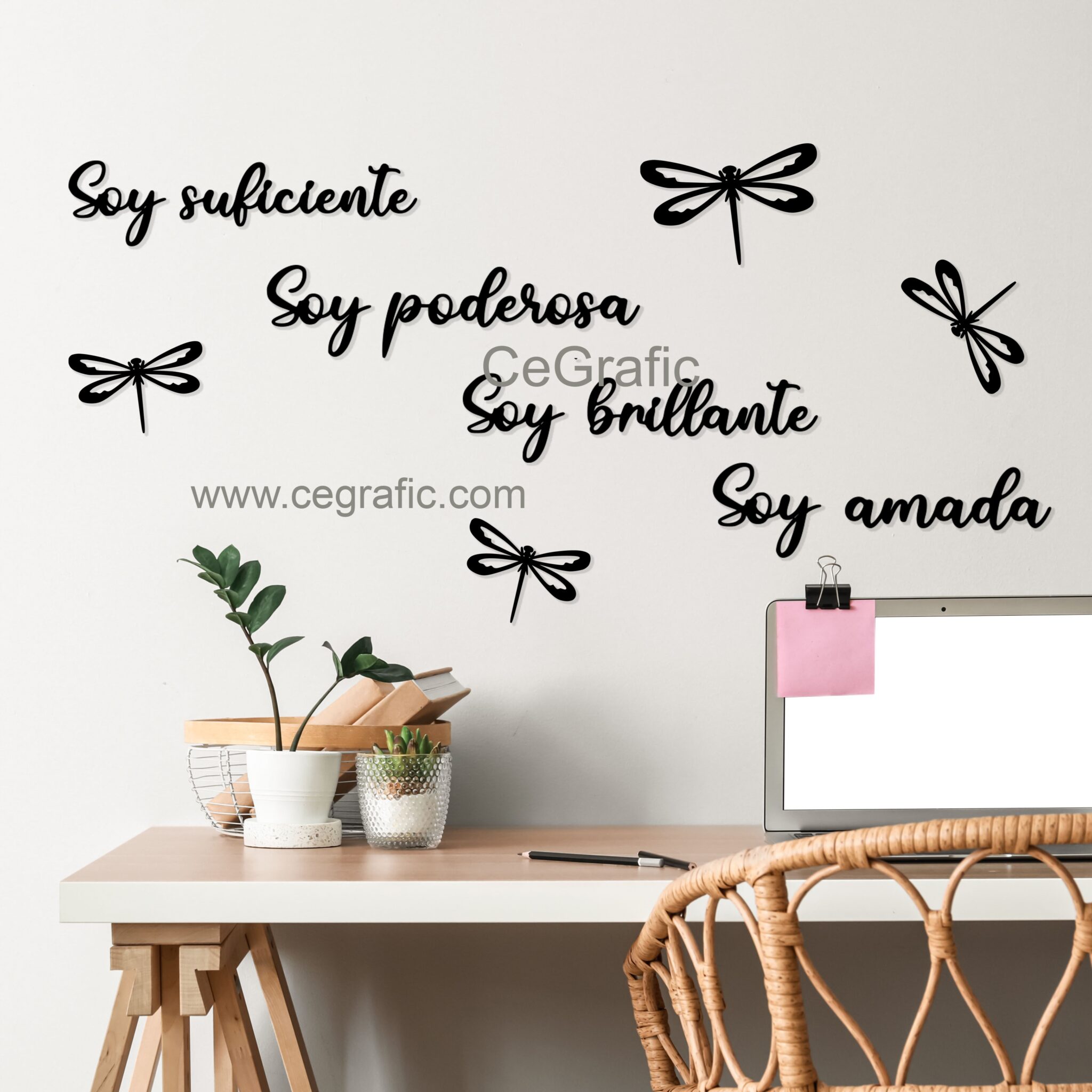 Frase soy suficiente, soy poderosa, soy brillante, soy amada – CeGrafic
