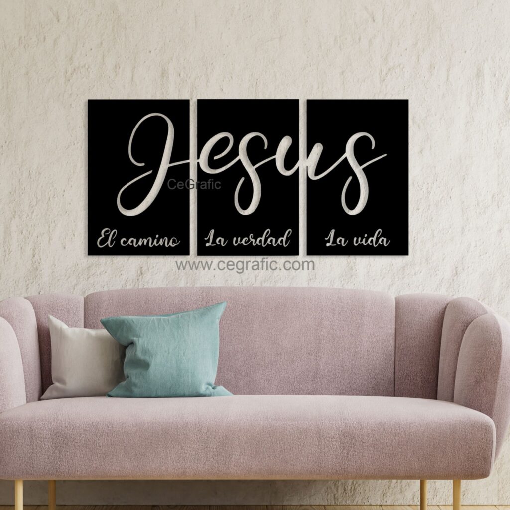 Set 3 cuadros Jesús El camino, la verdad, y la vida – CeGrafic