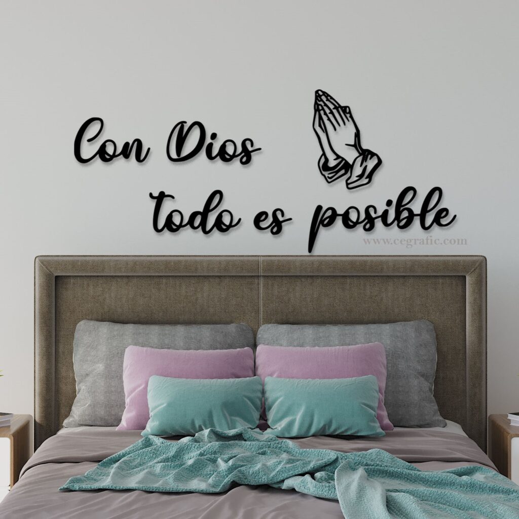 Frase Con Dios todos es posible y figura manos – CeGrafic
